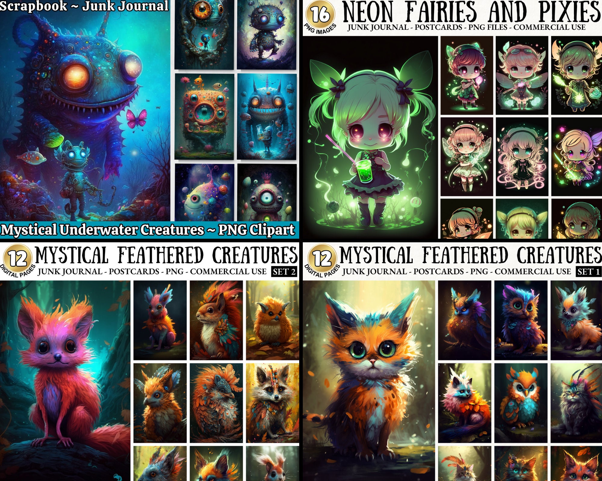 Fantasy Fairy Clip Art Mega Bundle Watercolor Fairy Tale PNG Clipart ...