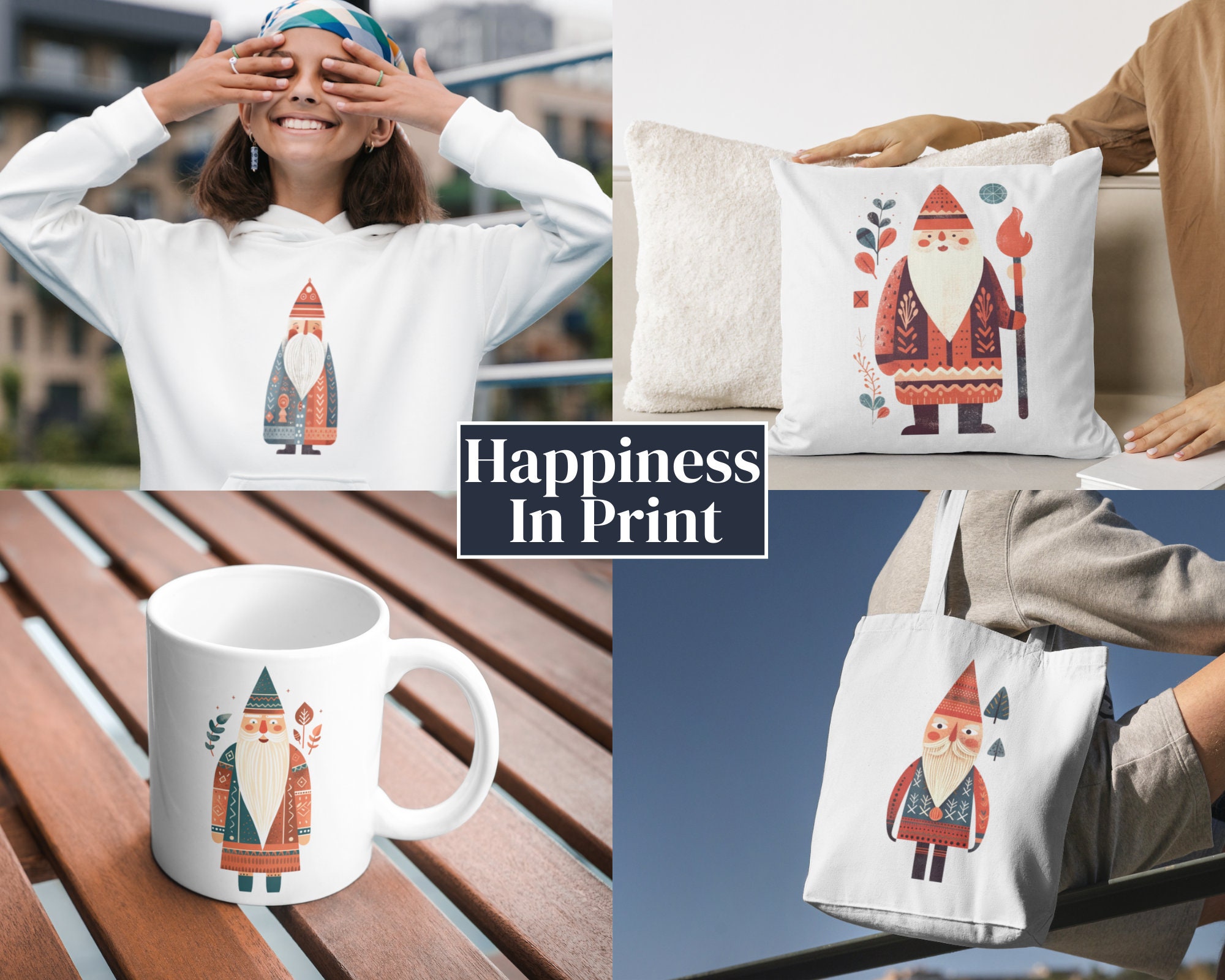 Scandinavian Christmas Clipart Scandinavian Santa Claus Traditional ...