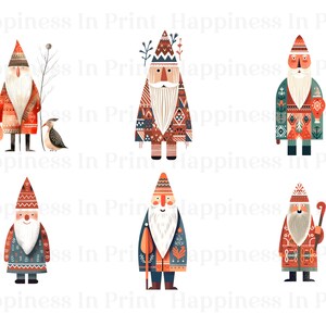 Scandinavian Christmas Clipart Scandinavian Santa Claus Traditional ...