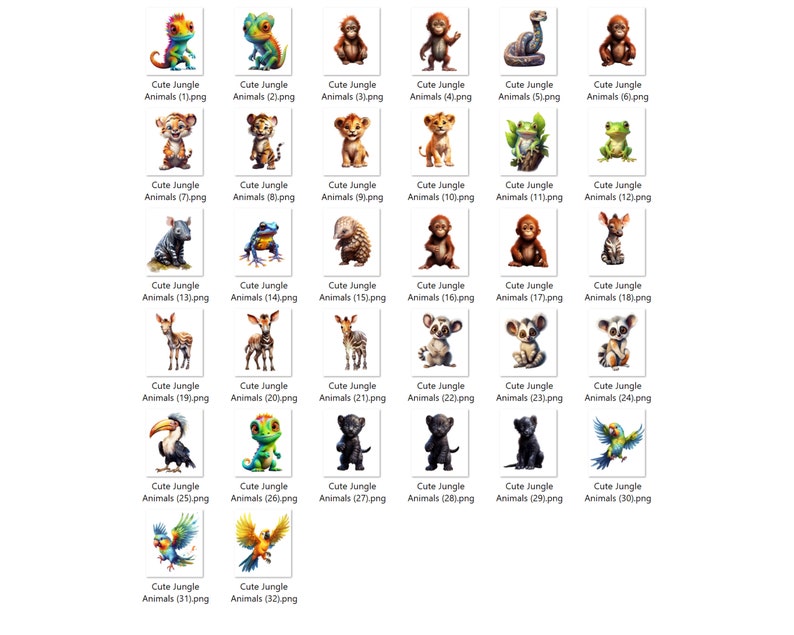 Safari Animal Clipart Watercolor, Commercial Use Clipart, Transparent ...