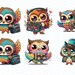 Cute Owl Clipart PNG Planner Wise Owl PNG Sticker Cool Headphones Bird ...
