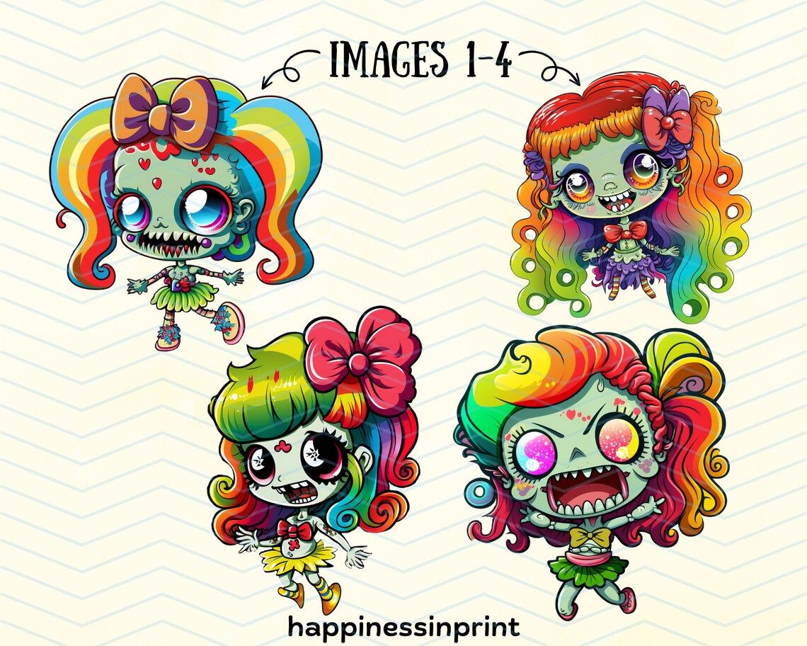 Zombie Girl Clipart Kawaii Cute Zombie PNG Chibi Kawaii Teenage Zombie ...