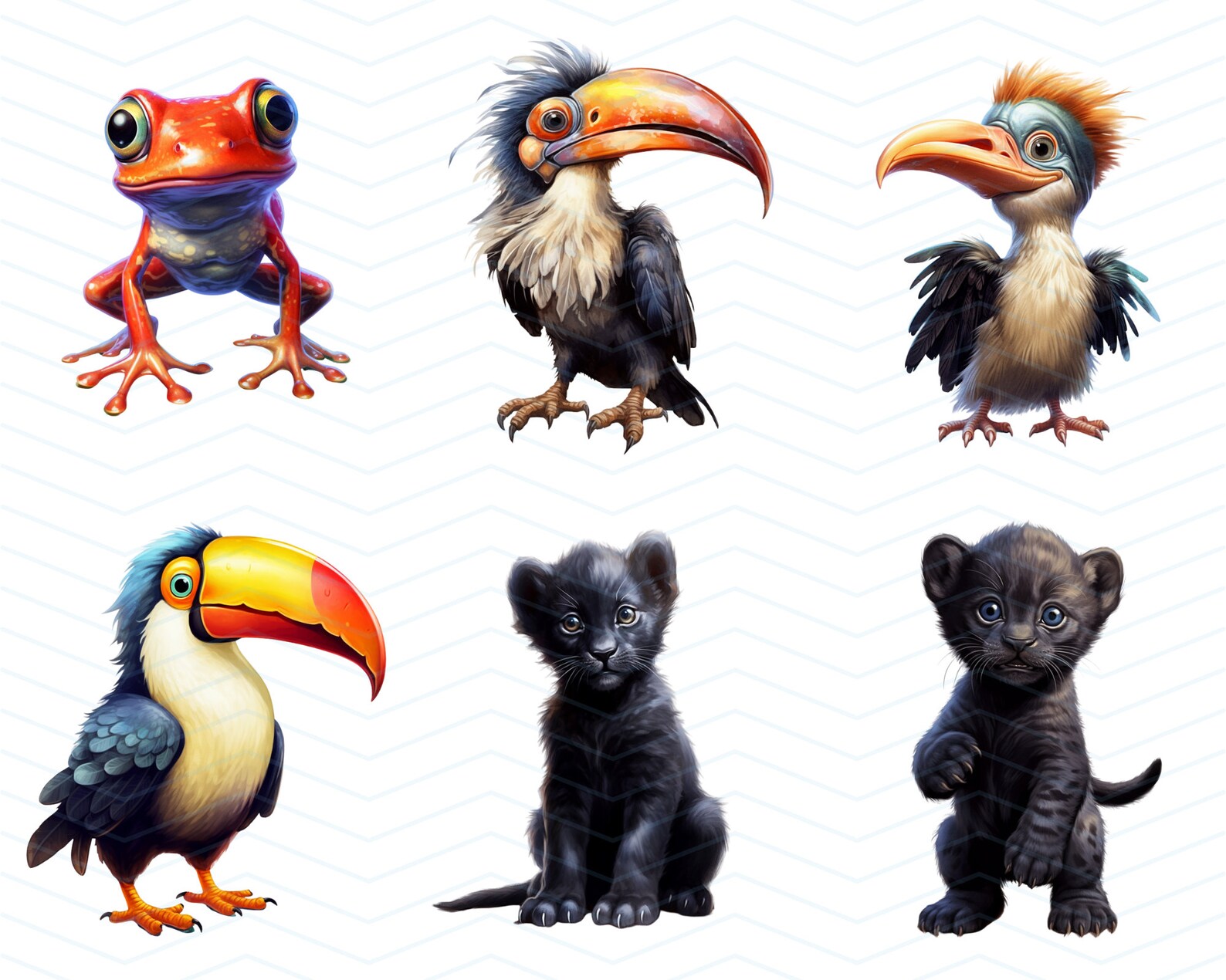 Adorable Rainforest Animal Clipart PNG Jungle Animal Clipart Safari PNG ...