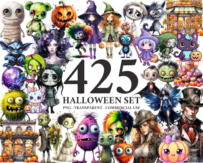 Halloween Clipart Bundle Zombie Girl Clipart Kawaii Cute Zombie PNG ...