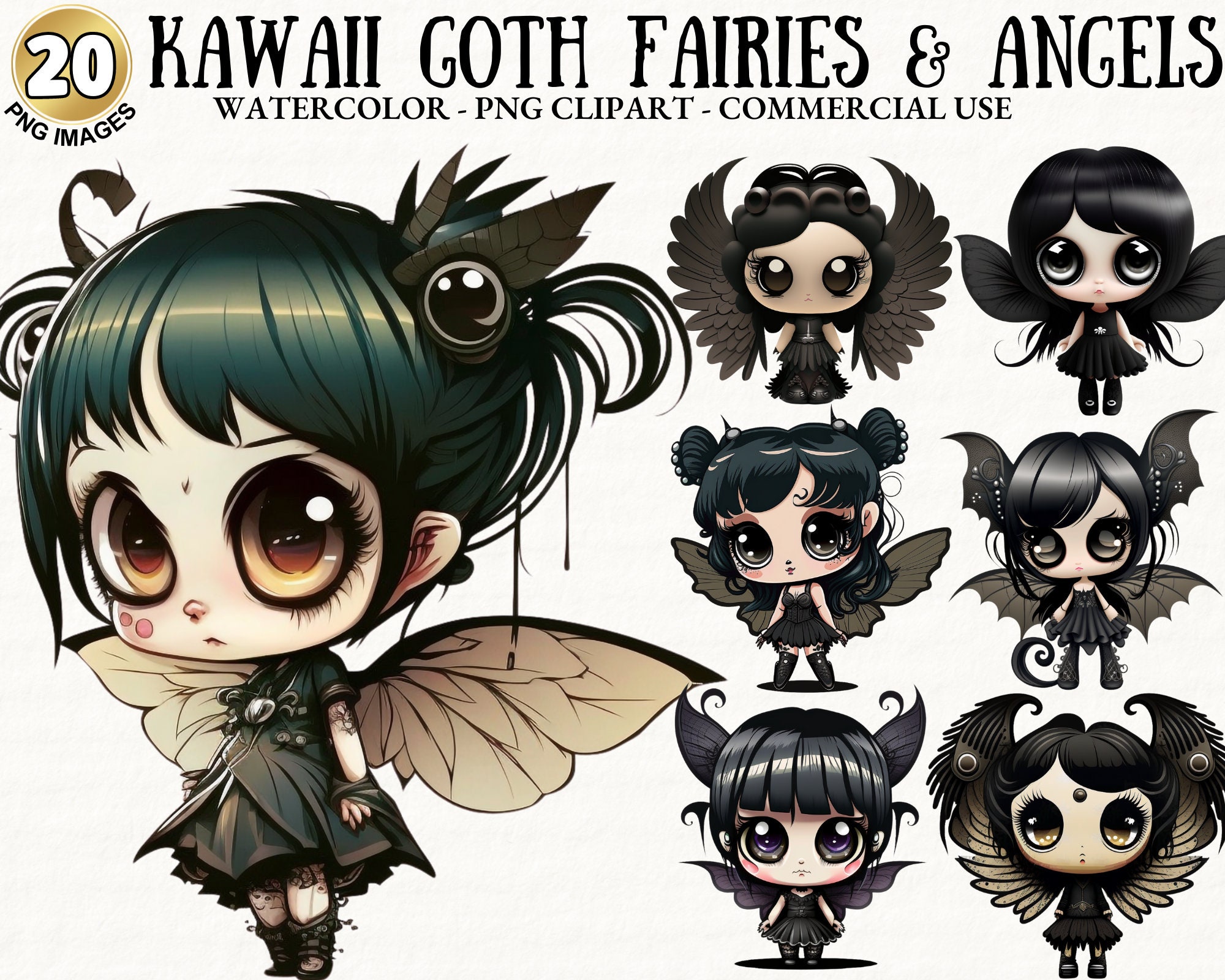 Kawaii Goth Clipart Mega Bundle Kawaii Goth Girl Clip Art - Etsy