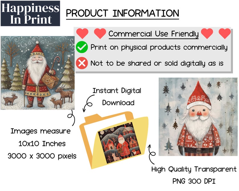 Scandinavian Christmas Clipart Scandinavian Santa Claus Traditional ...