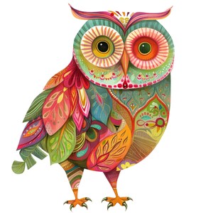 Whimsical Owl Clipart PNG, Watercolor Owl PNG, Quirky Owl Junk Journal ...