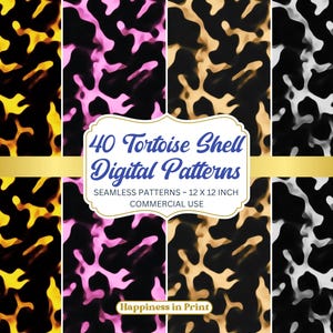 Tortoise Shell Digital Paper Seamless Digital Tortoise and Turtle Shell Textures Instant ...