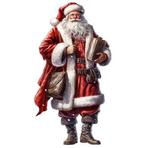 Christmas Vintage Clipart | Santa Digital Image | Jpeg Png | Clip Art ...