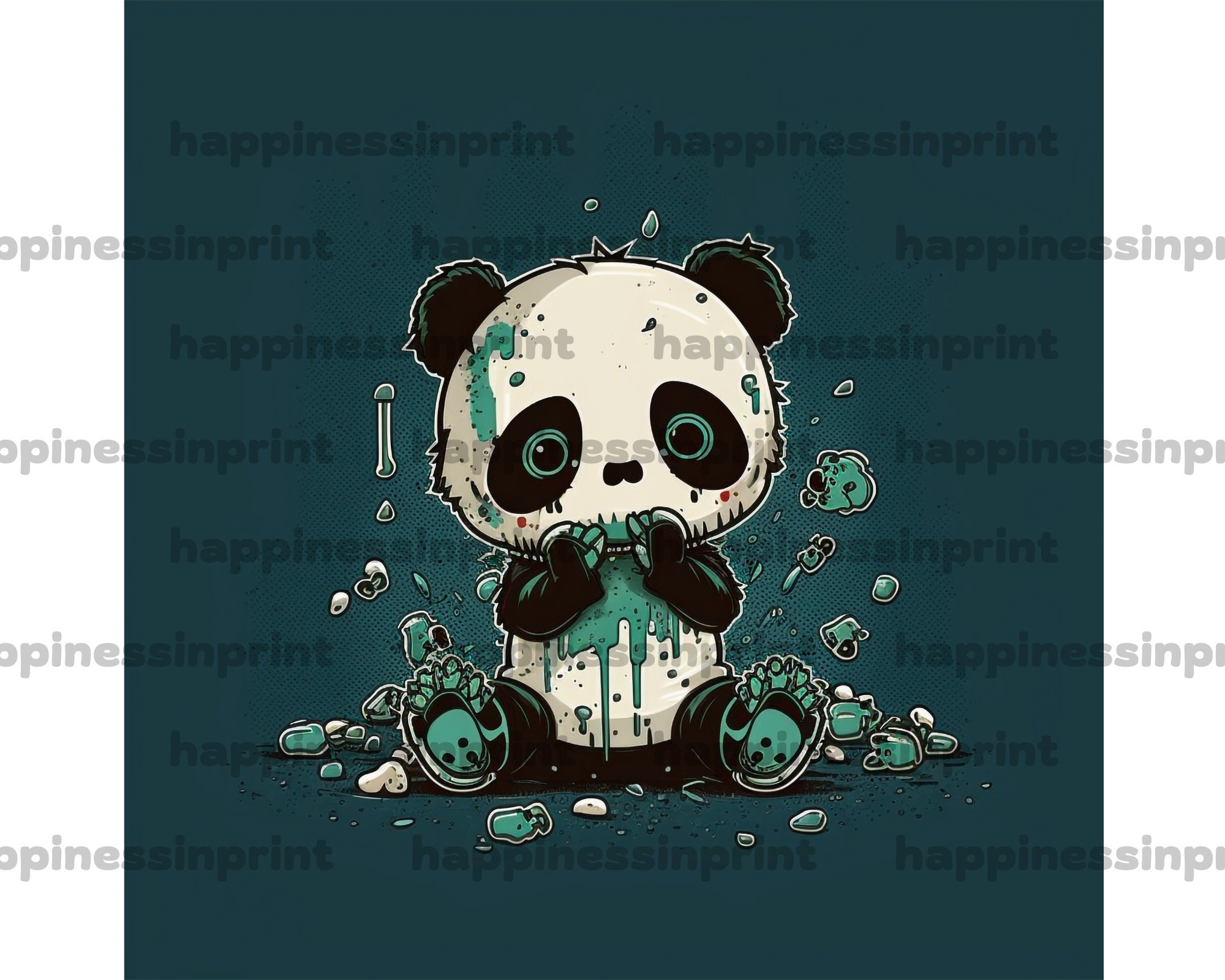 Kawaii Panda Zombie Clipart PNG Panda Bear Undead Chibi Panda - Etsy