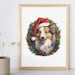 Christmas Dog Wreath Watercolor Clipart Bundle PNG Festive Pup Wreath ...