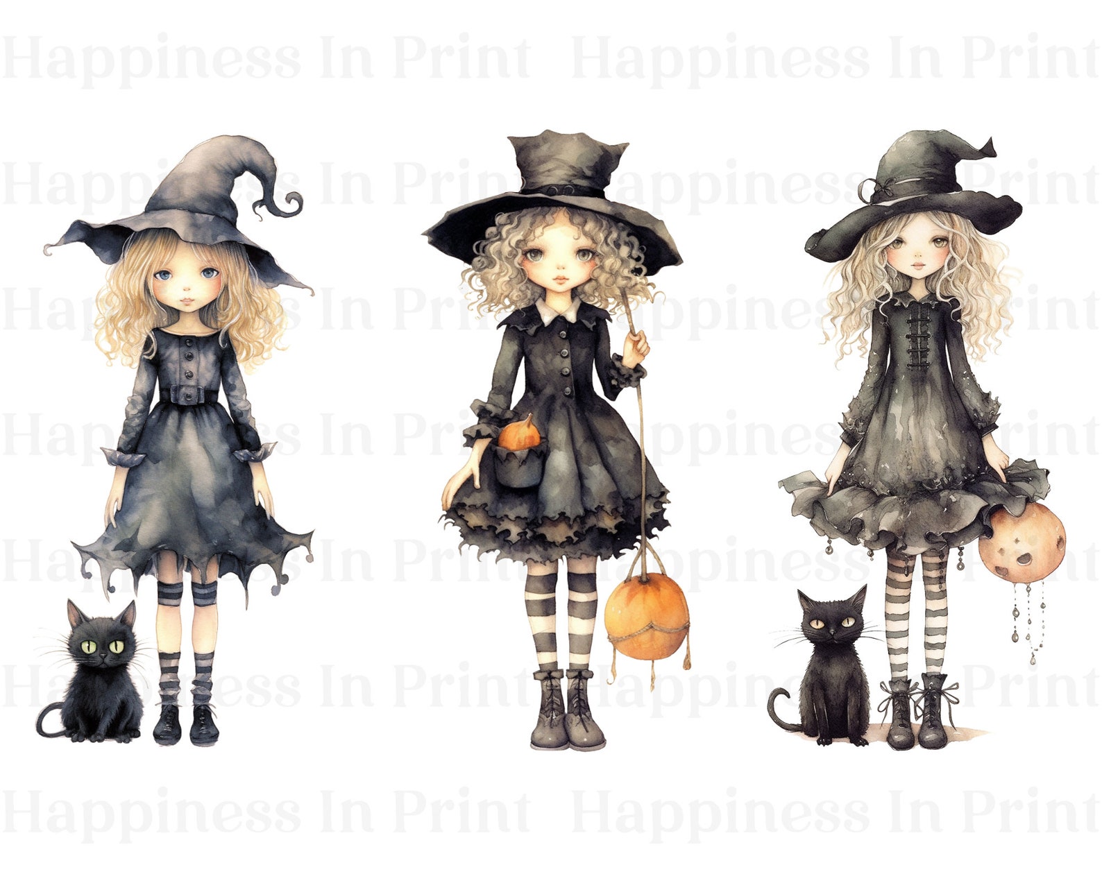 Country Witch Girl Clipart Cottagecore Witch PNG Boho Witches - Etsy