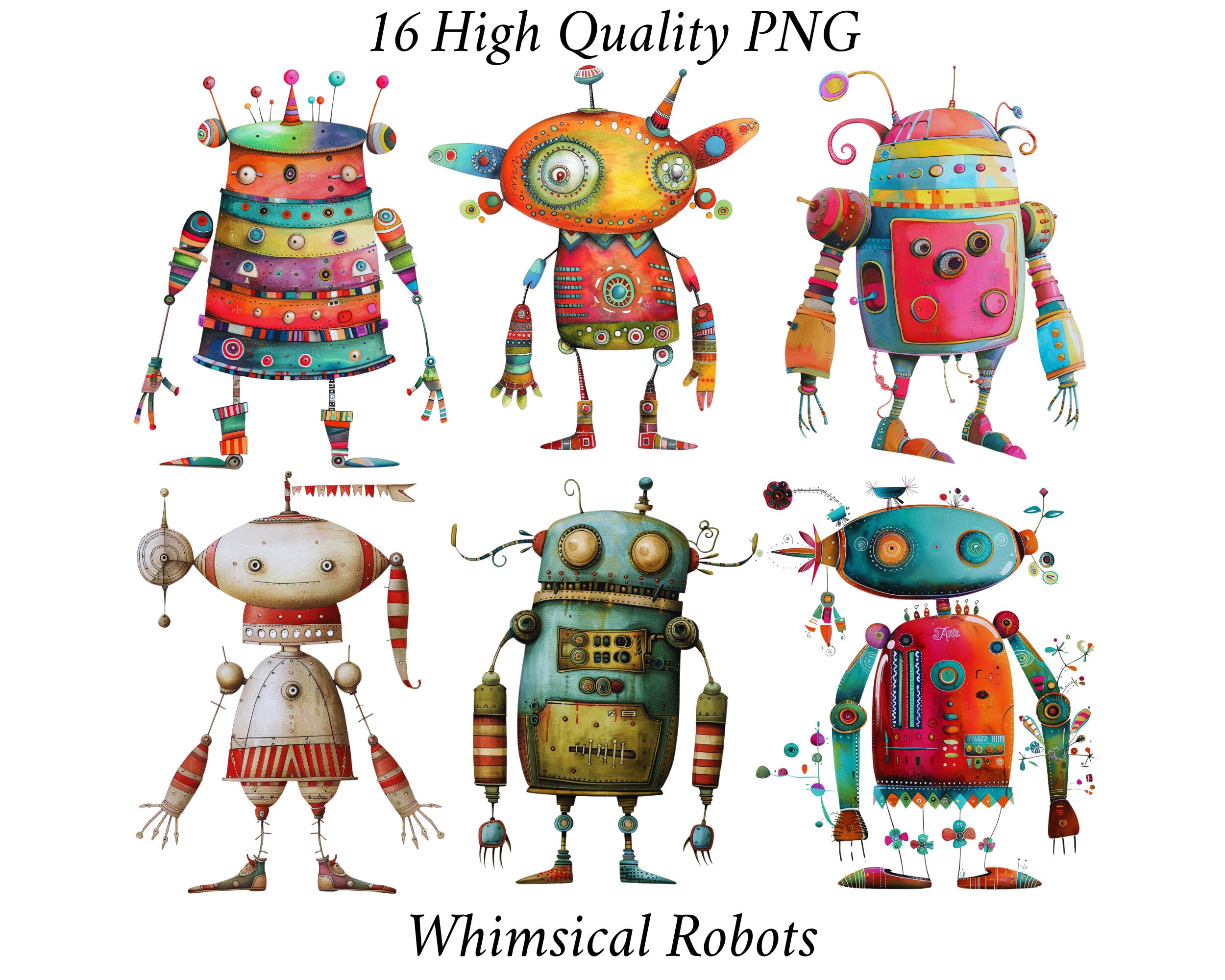Whimsical Robot Clipart, Android CU Clip Art, Robot Graphics Png,funny ...