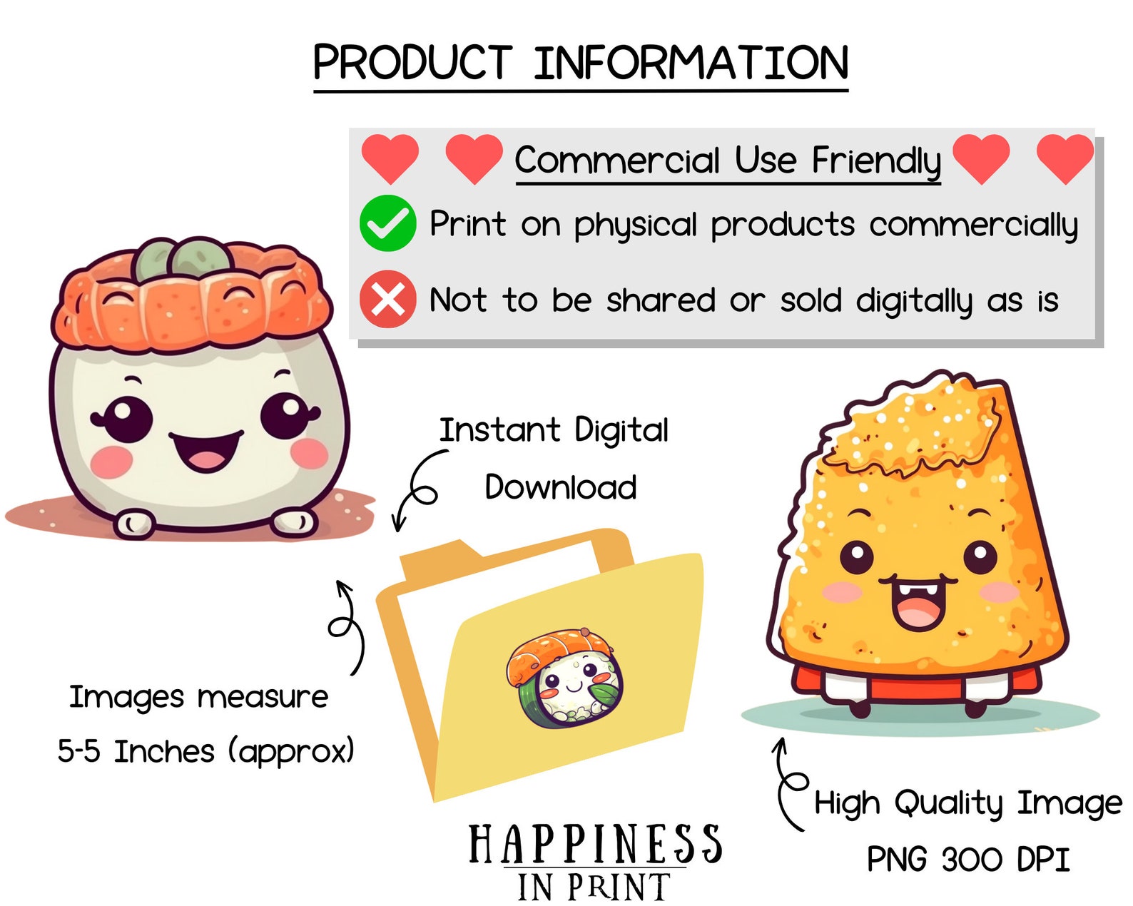 30 Kawaii Sushi and Japanese Food Clipart PNG Bundle Chibi Sushi Kawaii ...