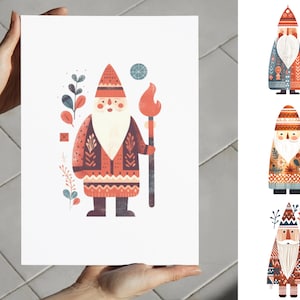 Scandinavian Christmas Clipart Scandinavian Santa Claus Traditional ...