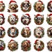 Christmas Dog Wreath Watercolor Clipart Bundle PNG Festive Pup Wreath ...