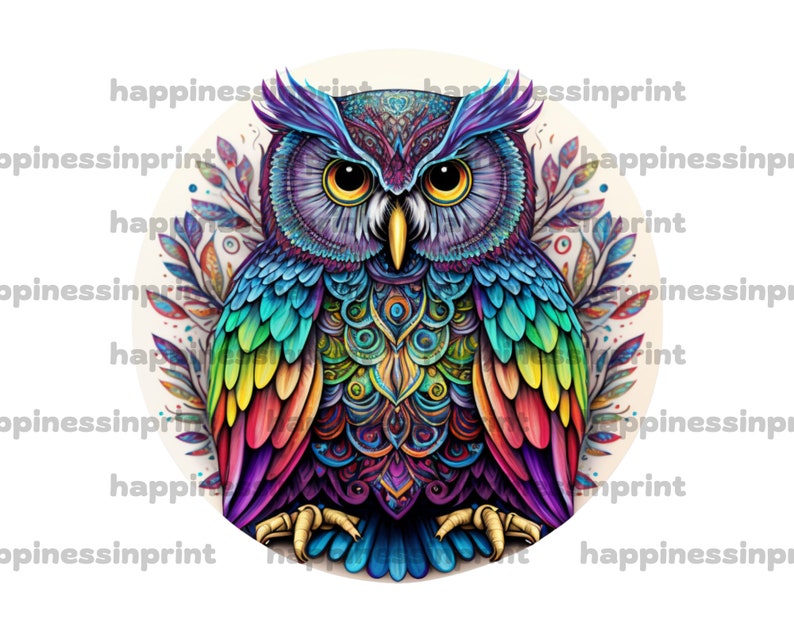 Colorful Owl Mandala Clipart Owl PNG Bundle Bright Owl Clipart - Etsy