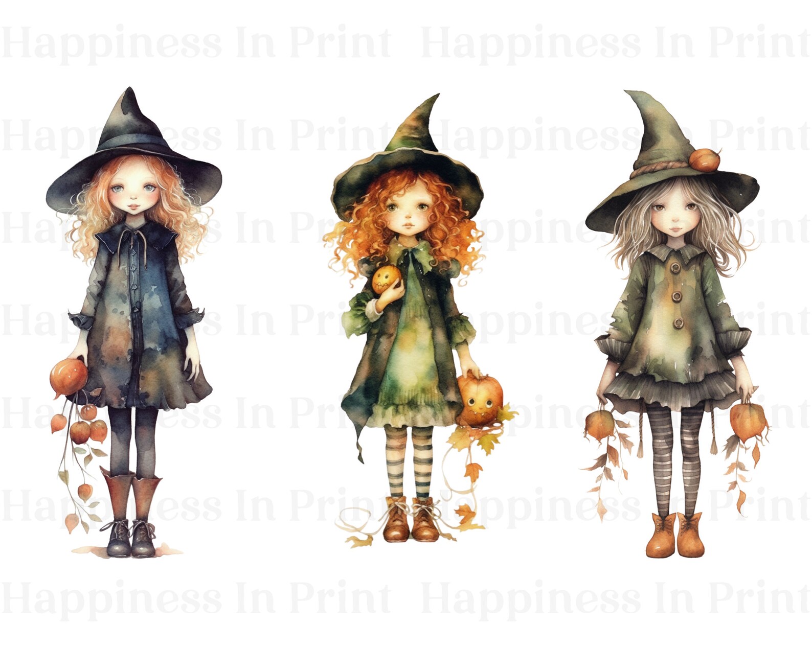 Country Witch Girl Clipart Cottagecore Witch PNG Boho Witches - Etsy