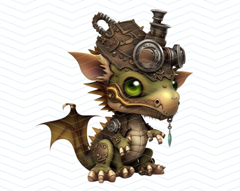 Cute Steampunk Dragon Clipart Bundle Dragon Steampunk Digital - Etsy