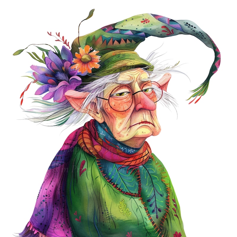 Funny Old Lady Clipart - Etsy