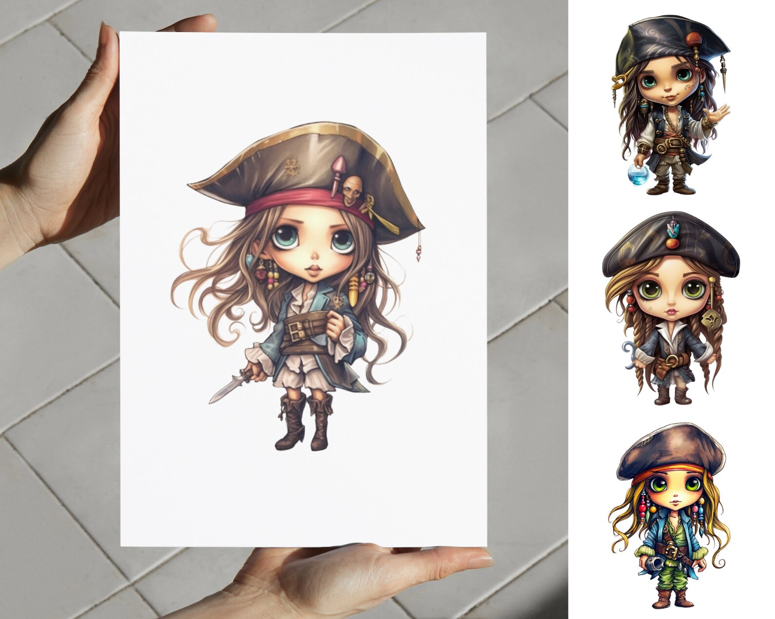 Pirate Girl Clipart Watercolor Pirate Clipart Bundle Pirate Ship ...