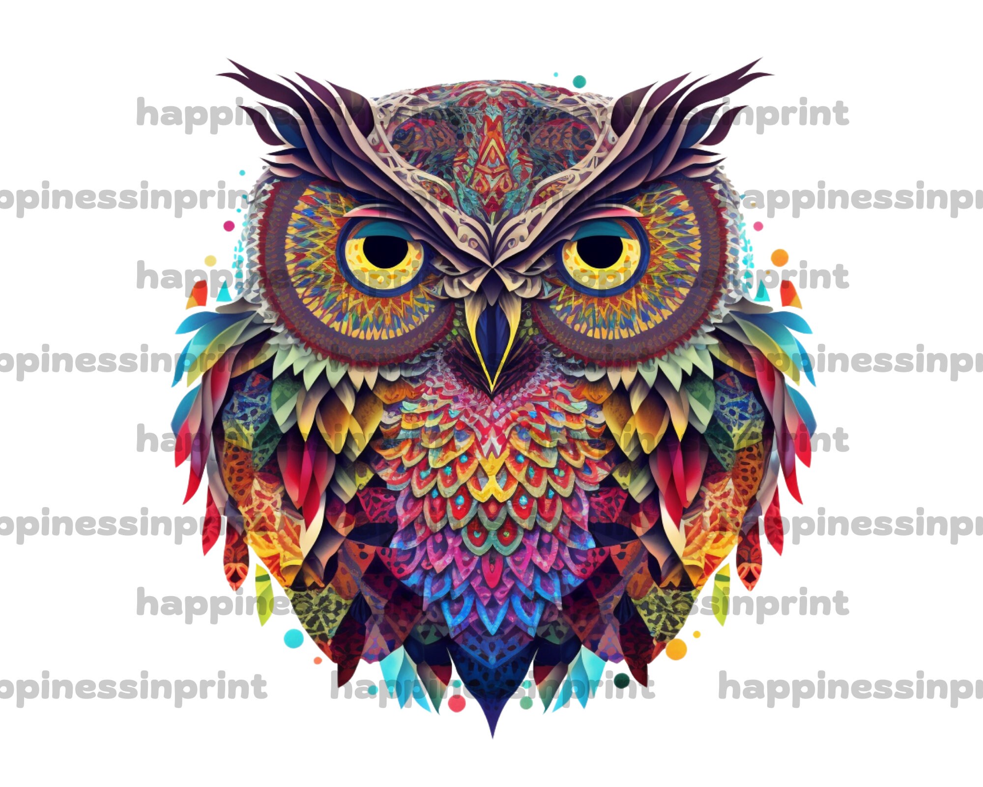 Colorful Owl Mandala Clipart Owl PNG Bundle Bright Owl Clipart Free ...