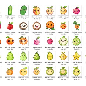 Kawaii Clipart Bundle - 160 Cute Kawaii PNG Clipart Set, Kawaii Food ...