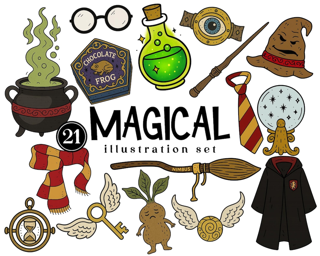 Wizard Magic Clipart Images, Magic House Colors Goblet Magician Witch ...