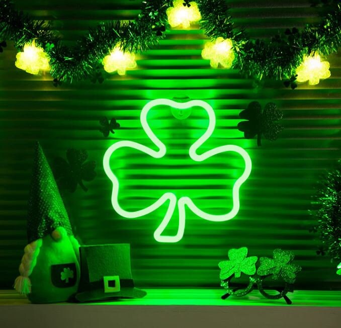 St. Patrick's Day Shamrock Neon Light Sign Handmade - Etsy