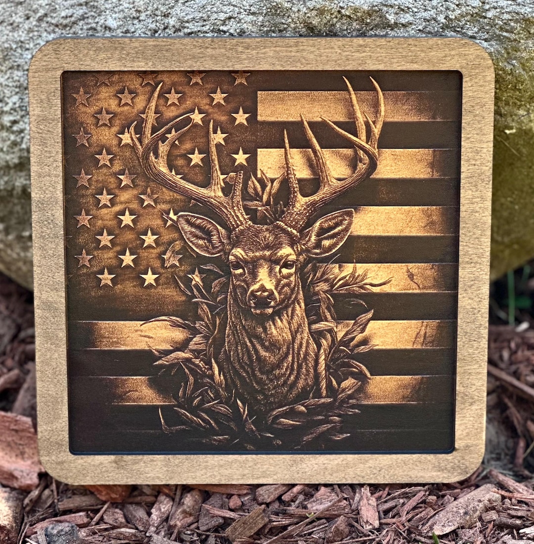 15” Deer and Flag Wall Decor - Etsy