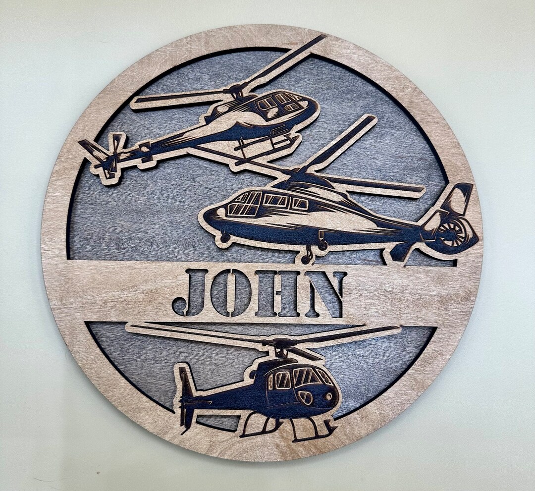 10” Personalized Helicopter Wall Decor - Etsy