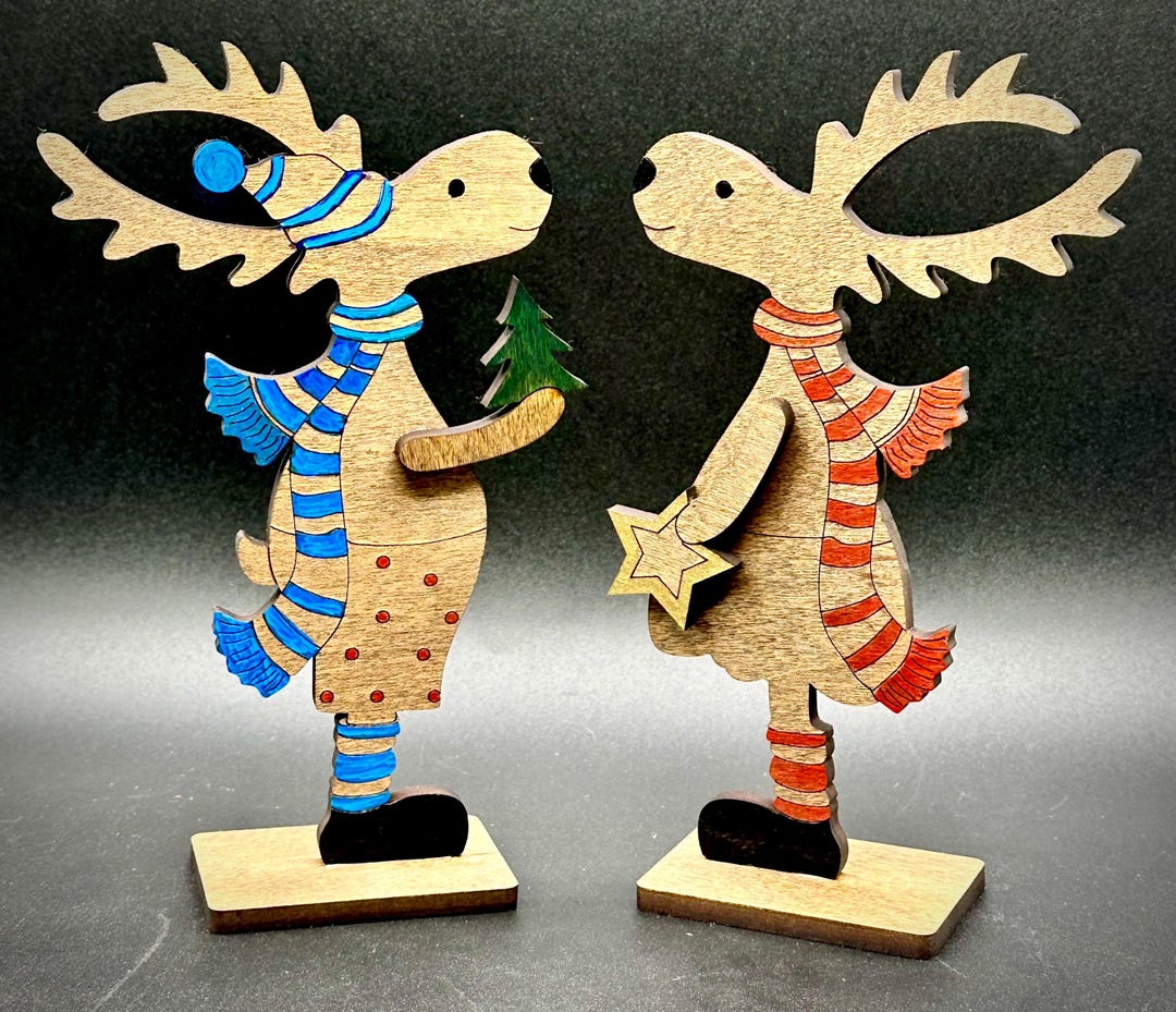 10” Holiday Moose Couple - Etsy