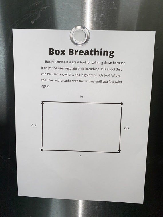 Box Breathing Coping Skill Chart | Etsy