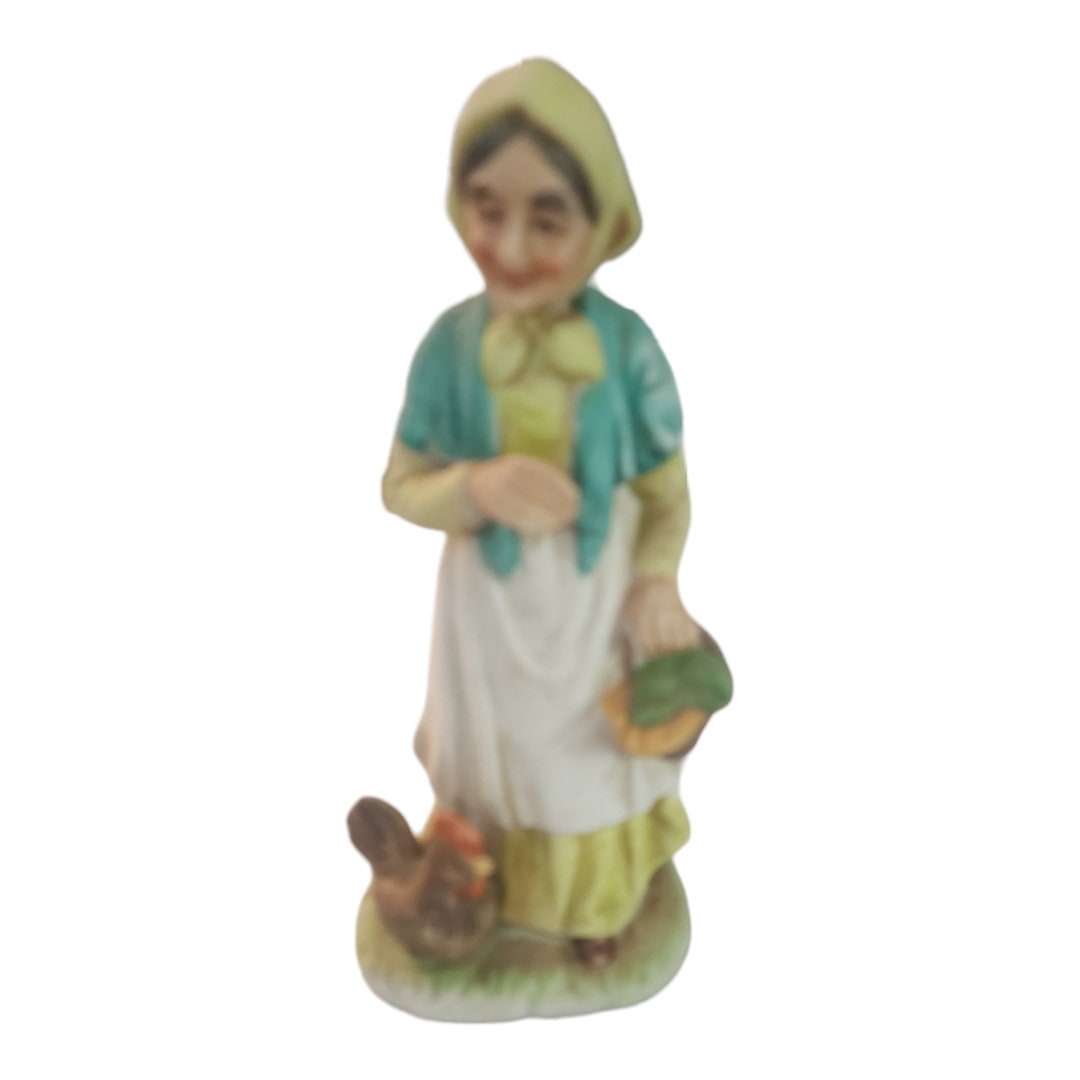 Vintage Old Woman Figurine - Etsy