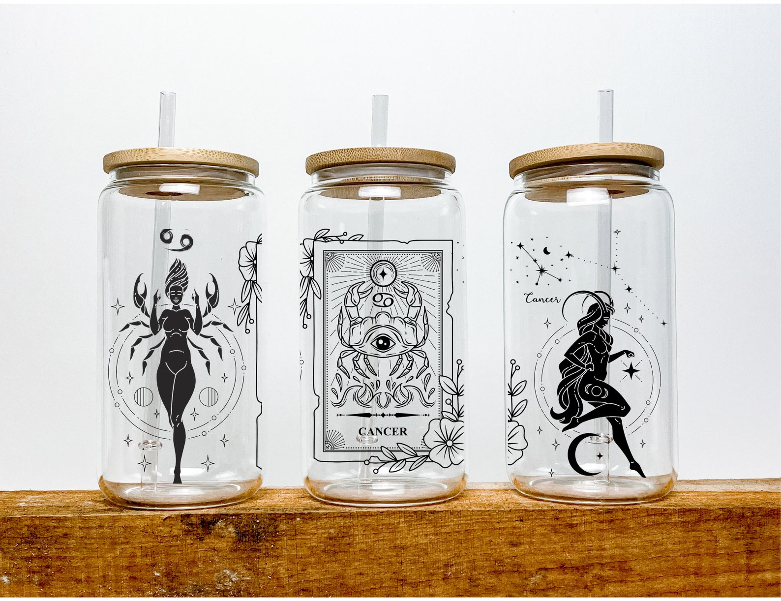 Aquarius Sign Zodiac Sign Glass Tumbler 16oz Iced Coffee Cup - Etsy