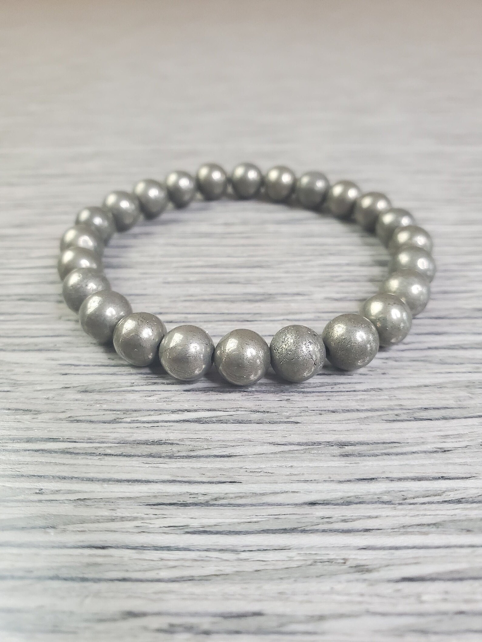 Pyrite Bracelet 8mm Genuine and Natural Pyrite Bracelet for - Etsy
