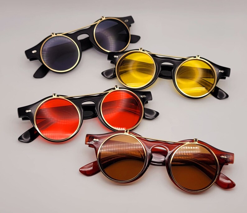 Steampunk Goggles Glasses Round Sunglasses Emo Retro Vintage - Etsy