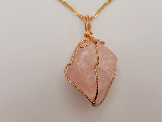 Raw Crystal Wire Wrapped Necklace Bedrock Bijoux