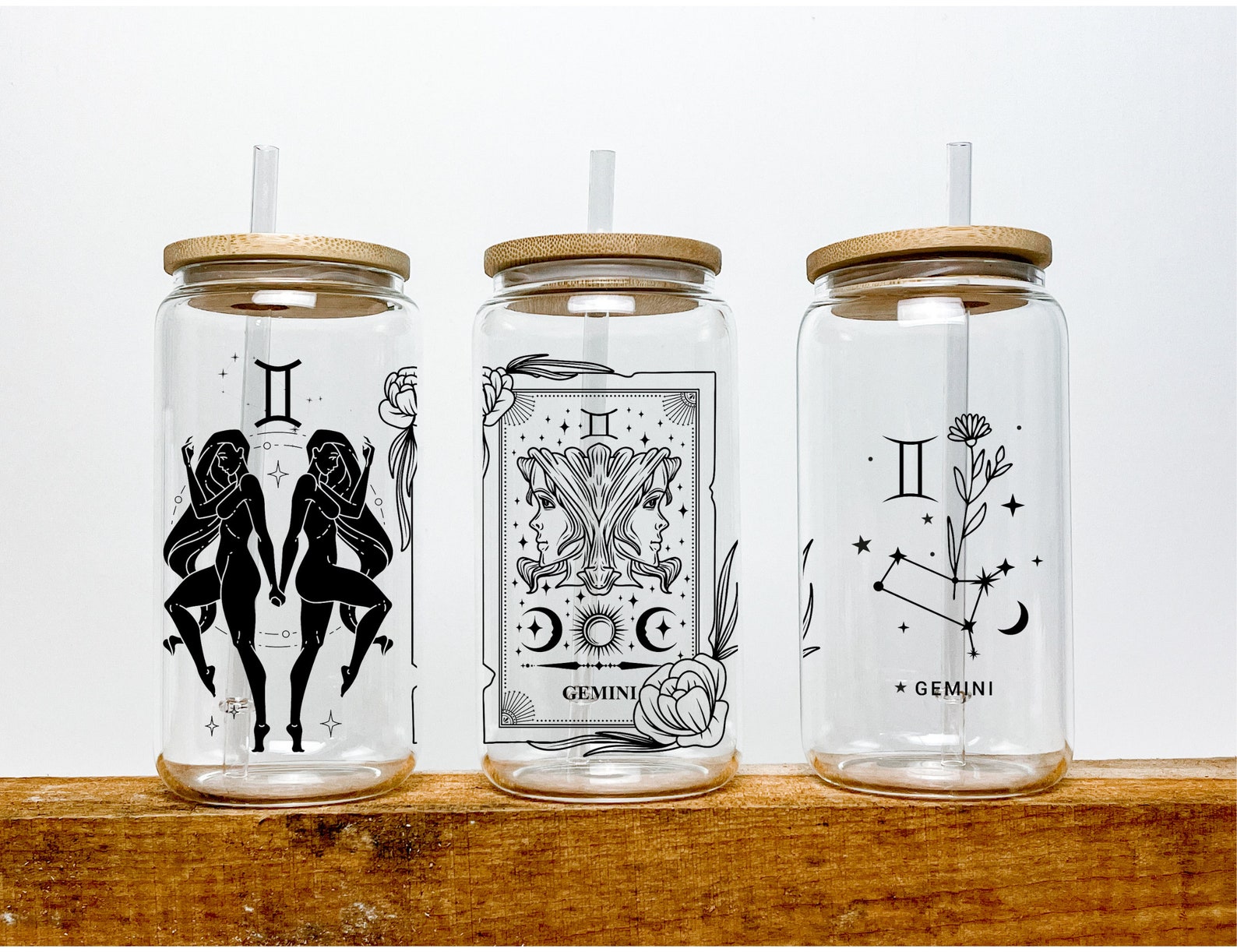 Aquarius Sign Zodiac Sign Glass Tumbler 16oz Iced Coffee Cup - Etsy