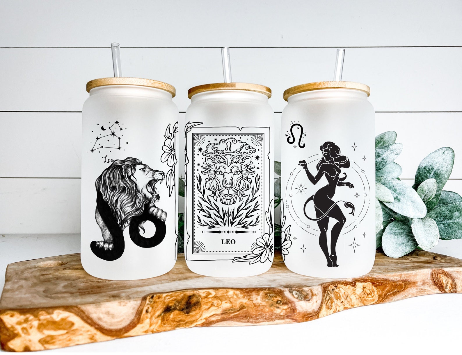 Aquarius Sign Zodiac Sign Glass Tumbler 16oz Iced Coffee Cup - Etsy