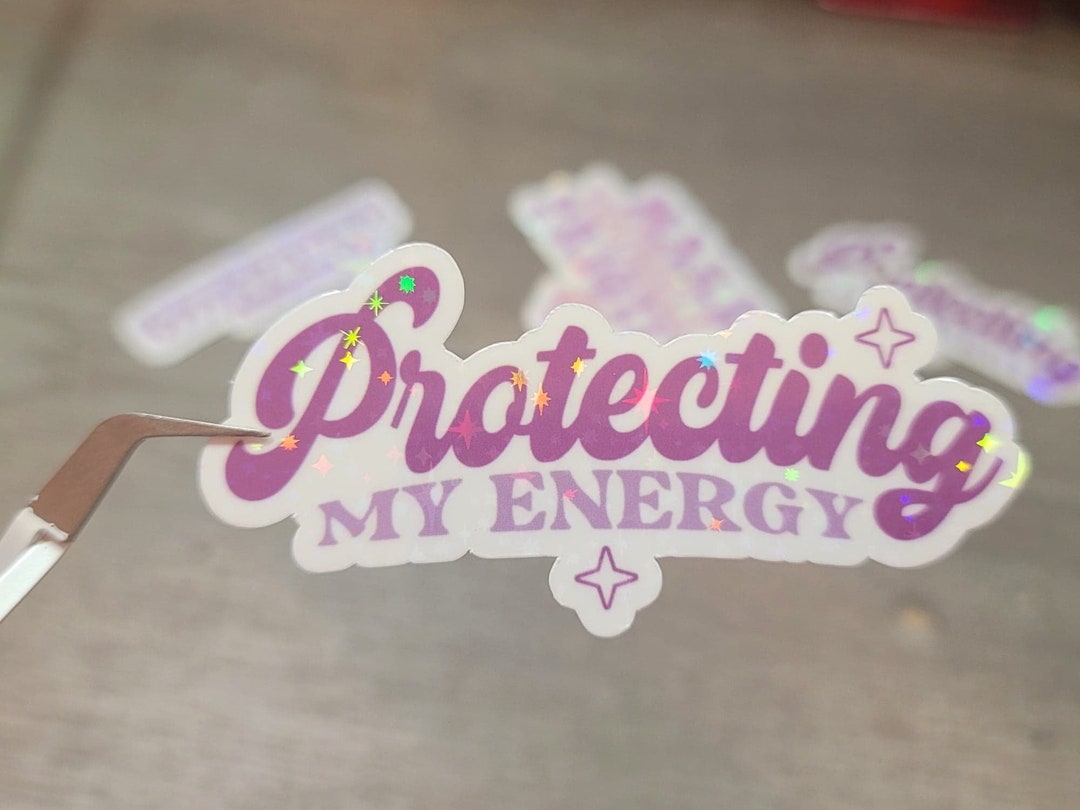 Protecting My Energy Holographic Vinyl Sticker Sticker for Laptop ...