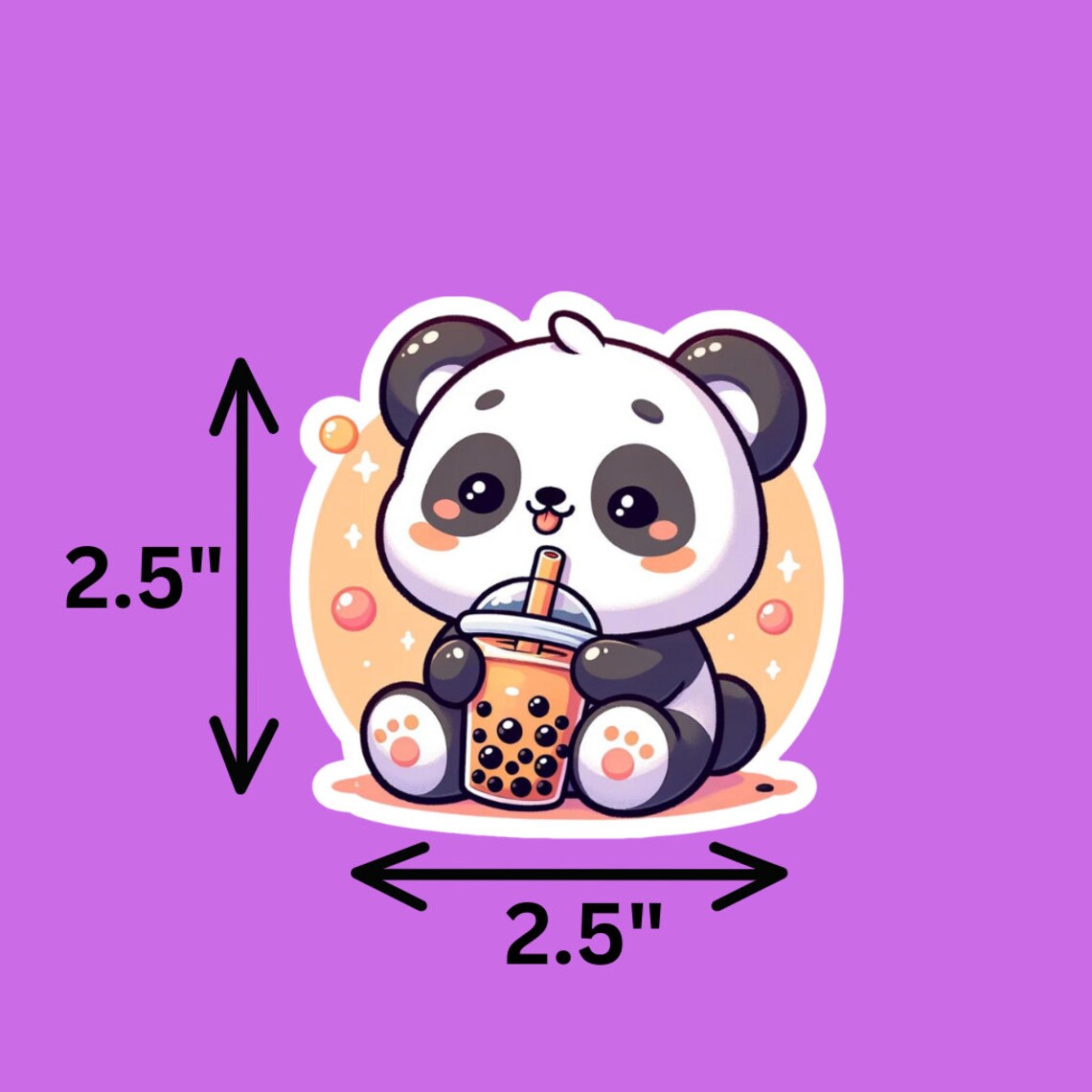 Panda Bear Boba Sticker, Waterproof Vinyl Decal for Phones, Laptops ...
