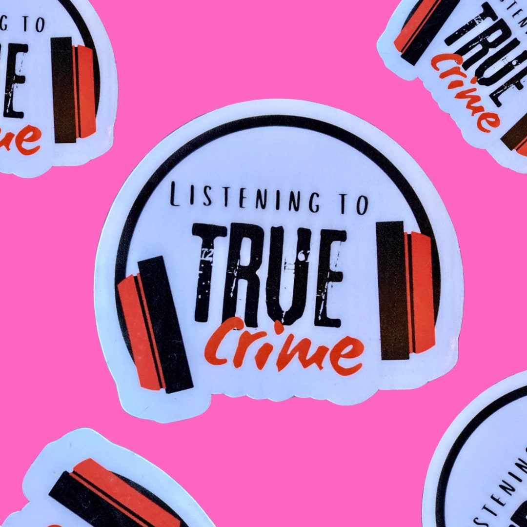 Listening to True Crime Sticker, Headphones, Cute Small Gift for True ...