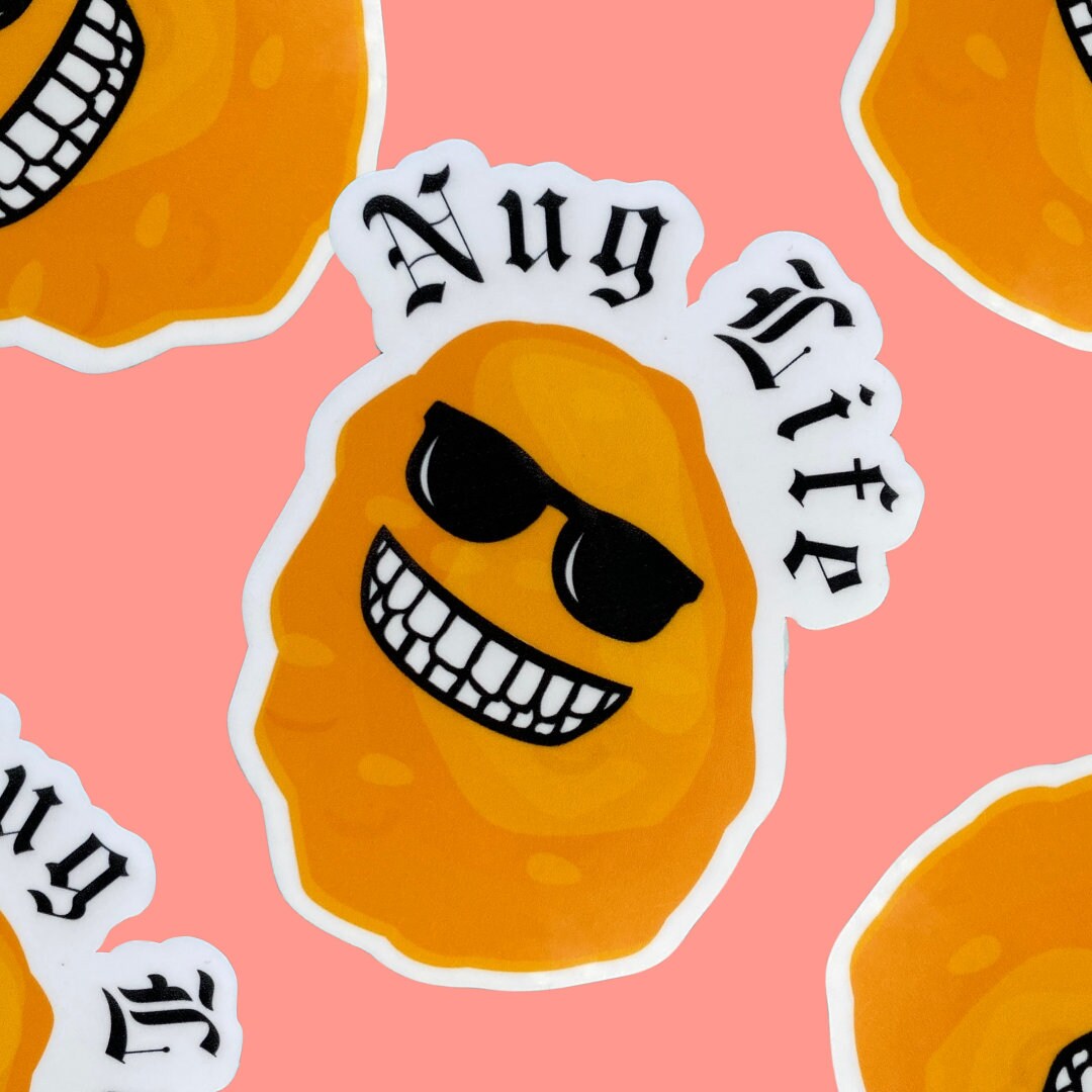 Funny Chicken Nugget Sticker, Nug Life Happy Face With Sunglasses ...