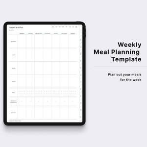 Undated Weekly Digital Meal Planner, Grocery List, and Recipe Book for ...