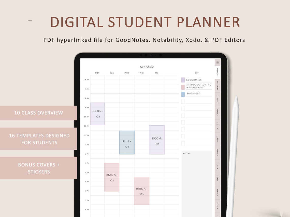 Digital STUDENT Planner Digital Academic Planner for | Etsy
