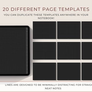 12 Hyperlinked Tabs Dark Mode Digital Notebook Horizontal/landscape ...