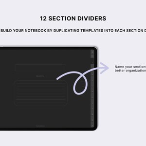 12 Hyperlinked Tabs Dark Mode Digital Notebook Horizontal/landscape ...