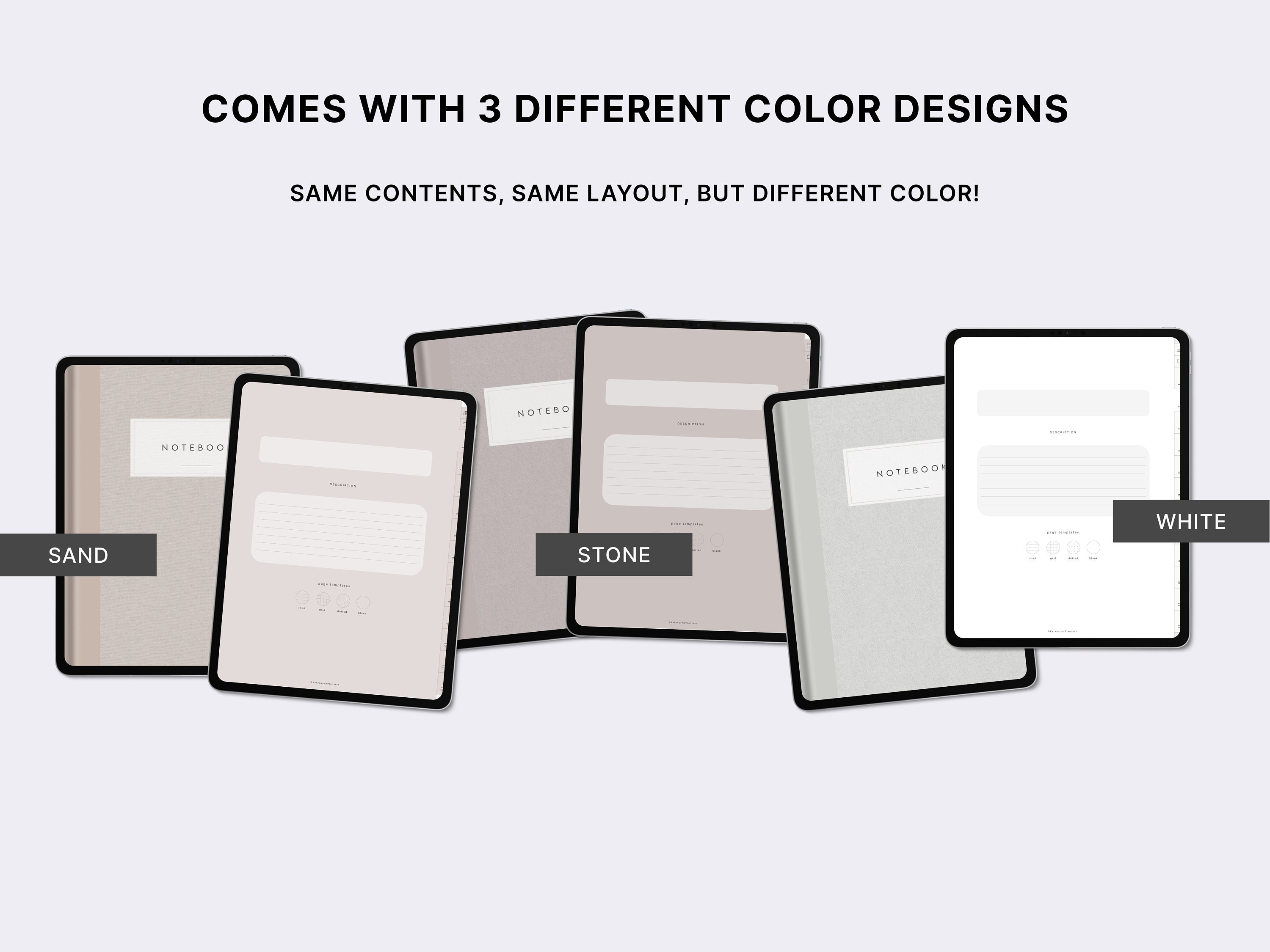 12 Subject Digital Notebook for Goodnotes Notability, Portrait Digital ...