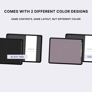 12 Hyperlinked Tabs Dark Mode Digital Notebook Horizontal/landscape ...